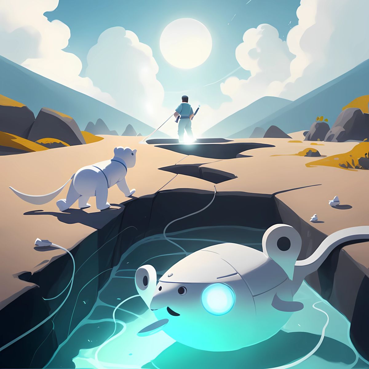 Childbook.ai - George the white friendly whale and ted the shark