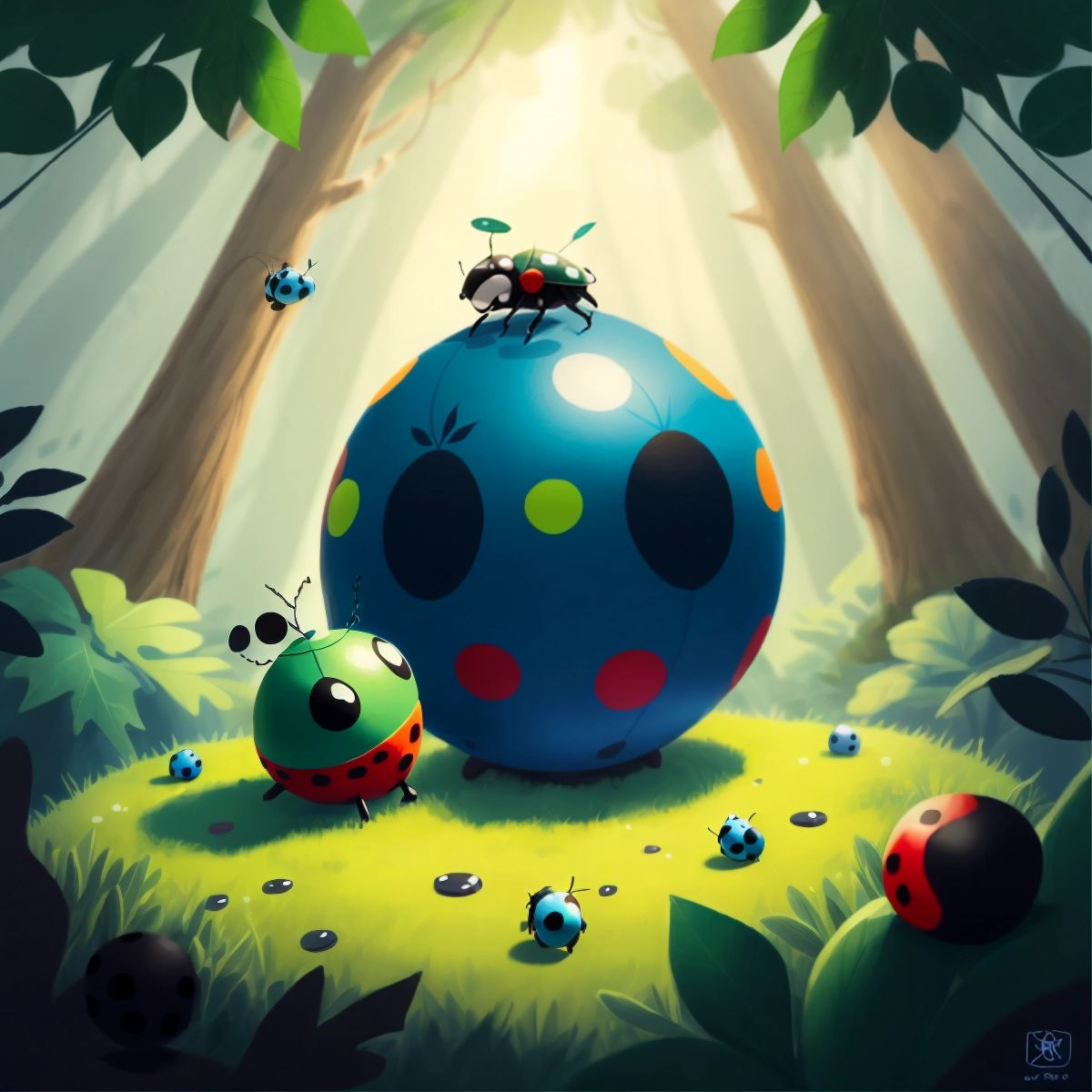Childbook.ai - A Lady Bug Christmas Tree
