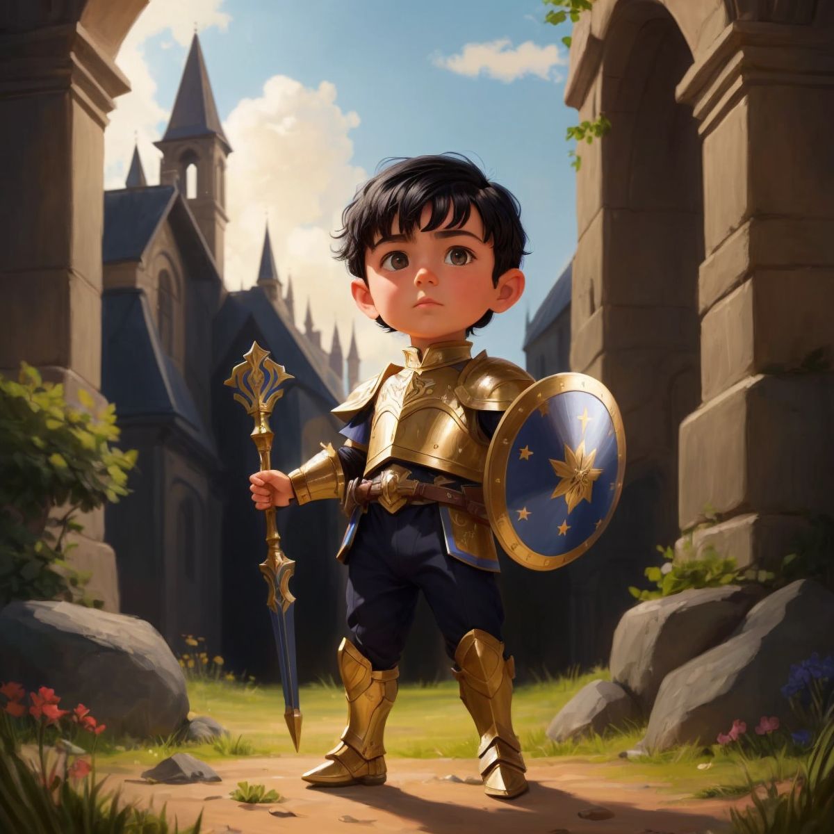 Childbook.ai - The brave knight and the armor of god