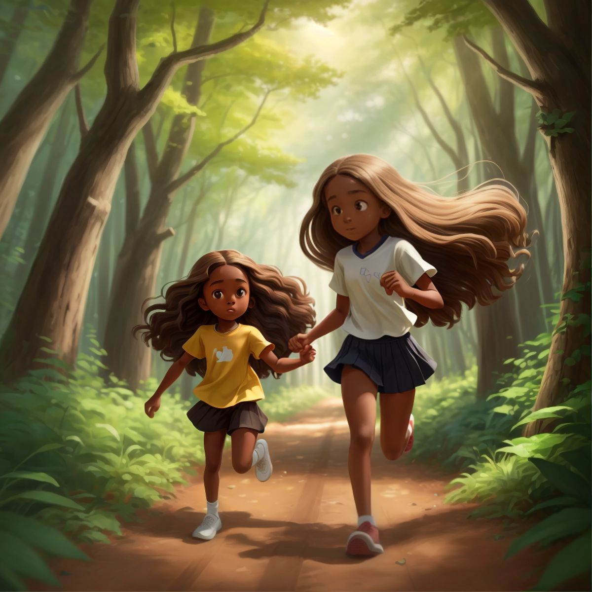 Childbook.ai - Alice and Tiana in wonderland