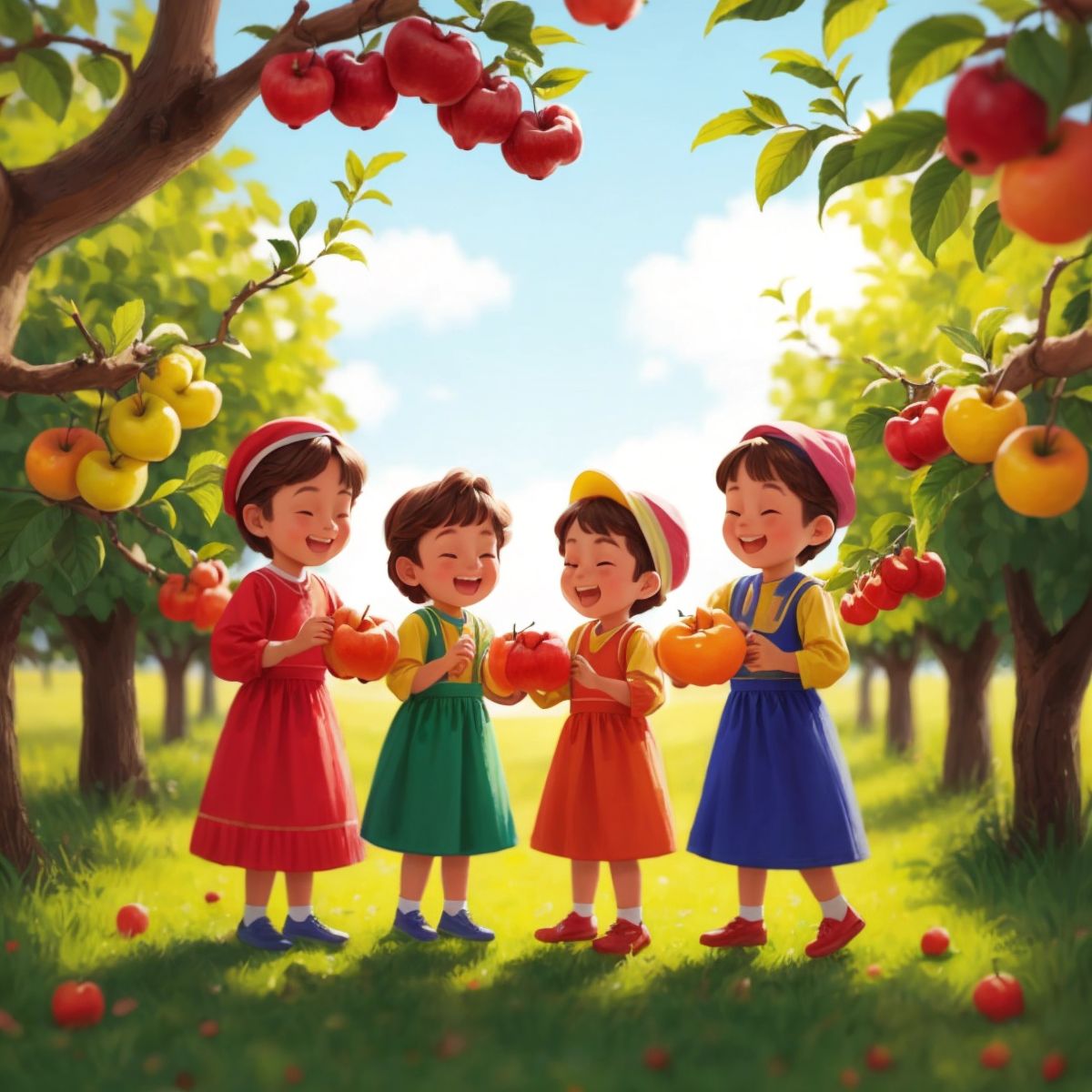 Childbook.ai - "Peek-a-Boo Fruits: Orchard Hide-and-Seek Adventure"