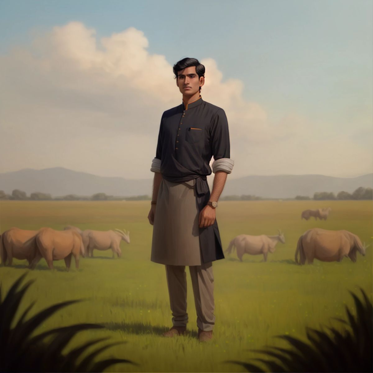 Childbook.ai - Giant warrior Goliath defeated by small boy