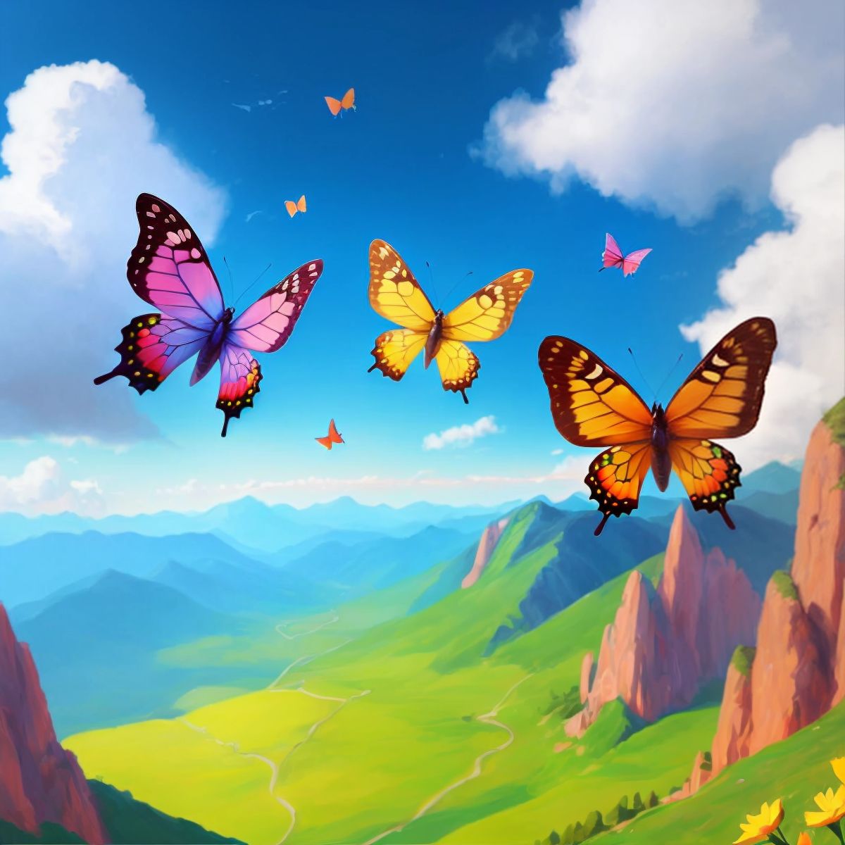 Childbook.ai - Three butterflies