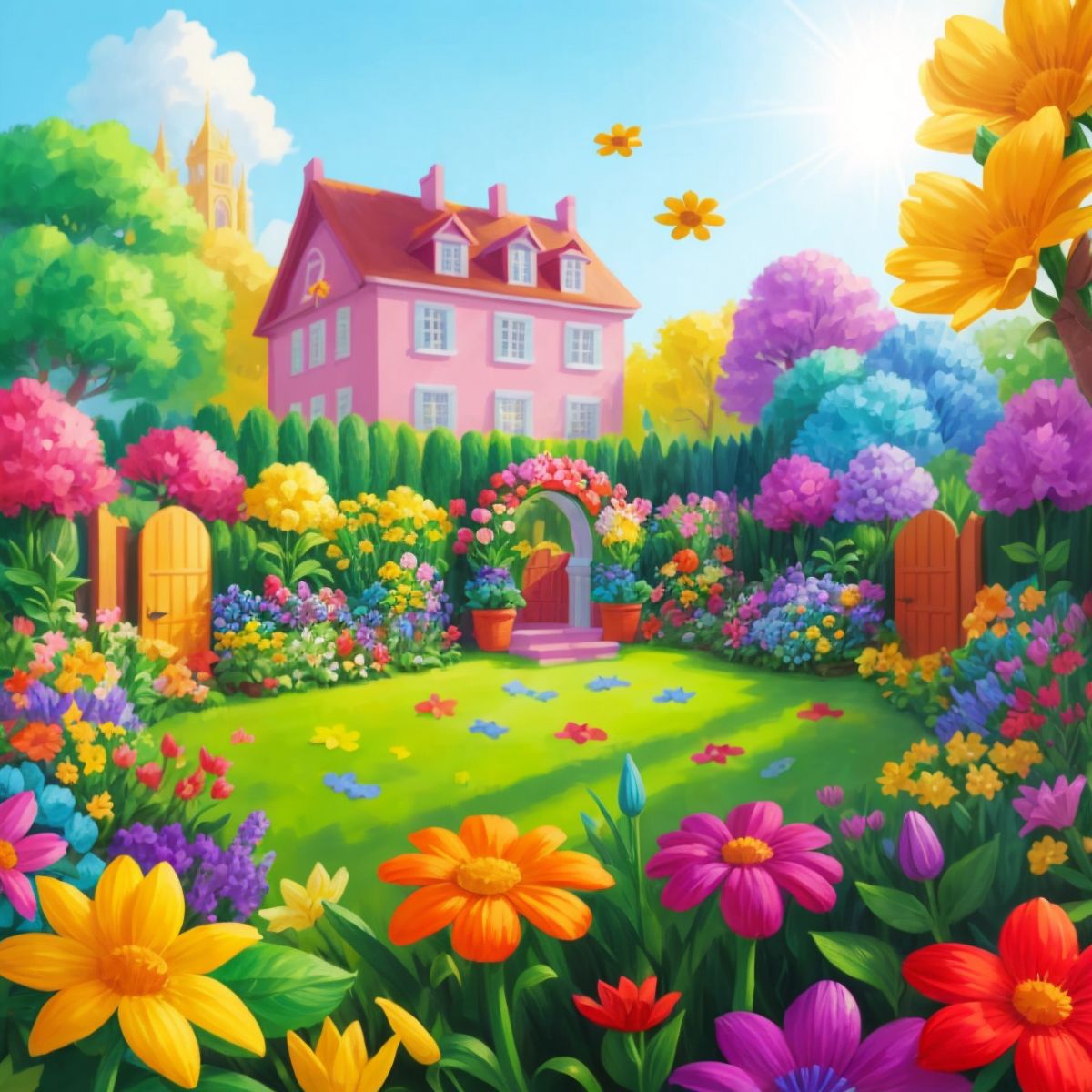 Childbook.ai - The wonderful world of building blocks flowers