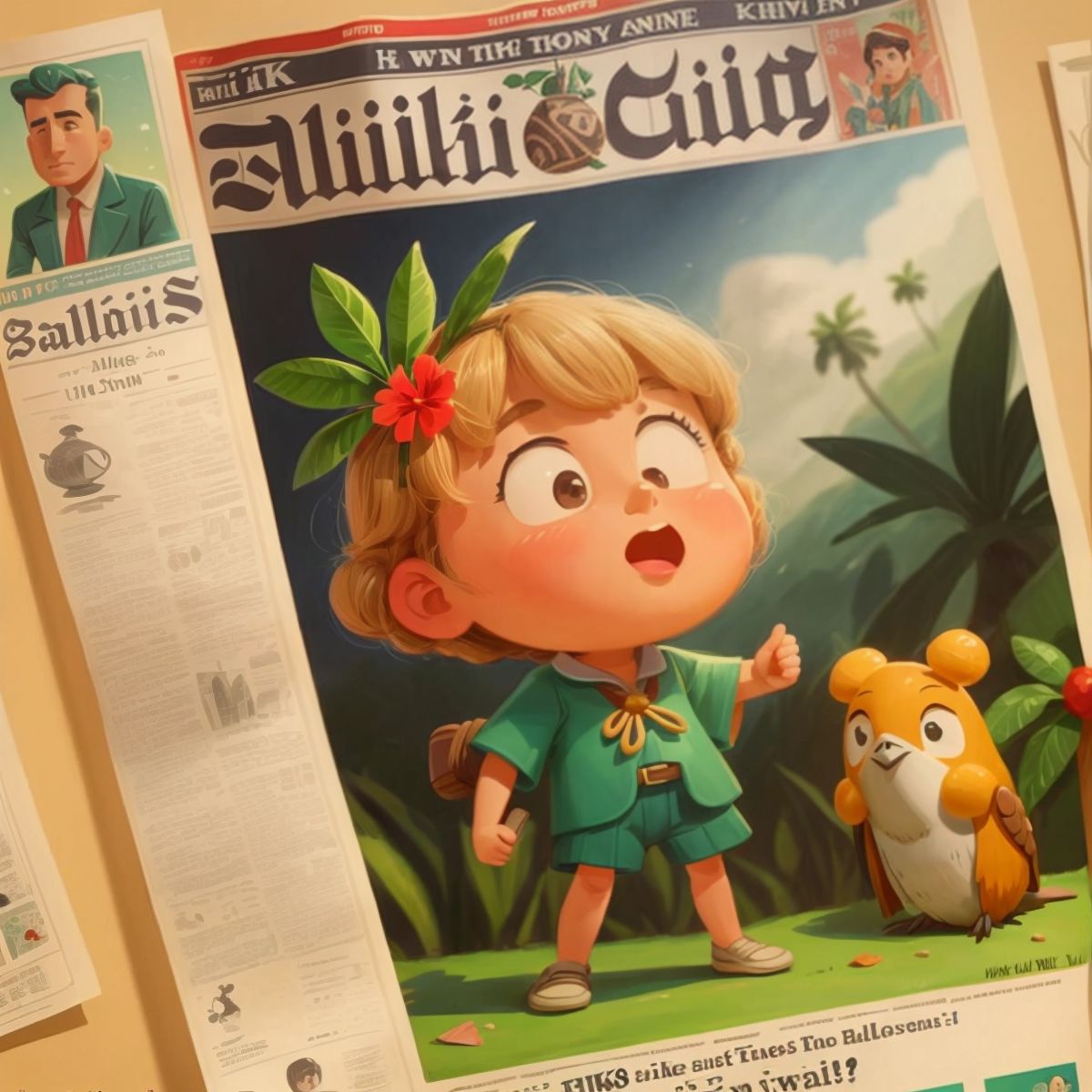 Childbook.ai - Tyrone and the case of the Wiki-Tiki Lion