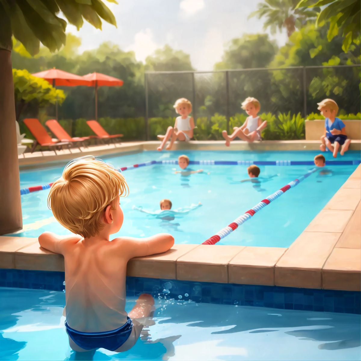 Childbook.ai - tom learnt how to swim