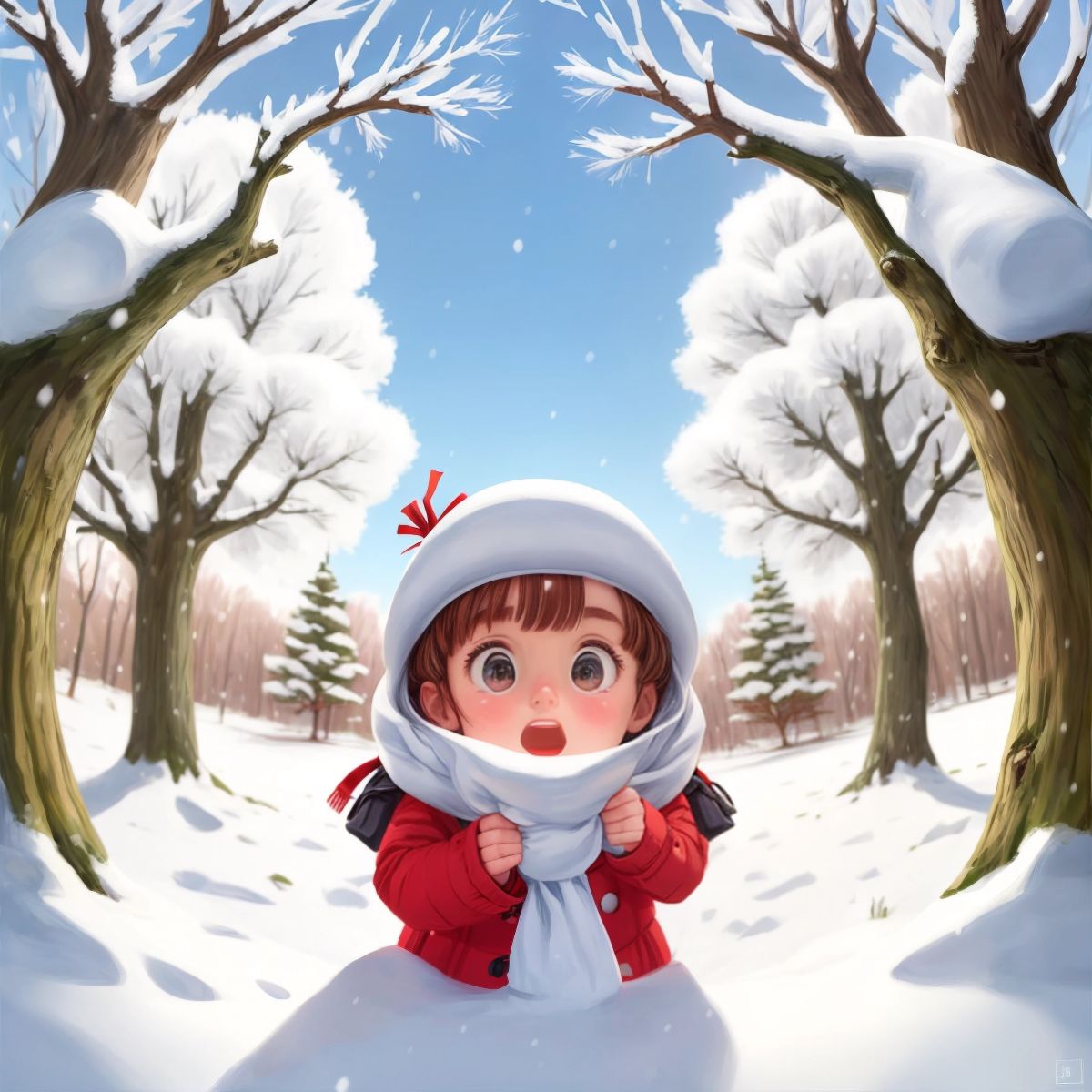 Childbook.ai - Knees magical and snowy