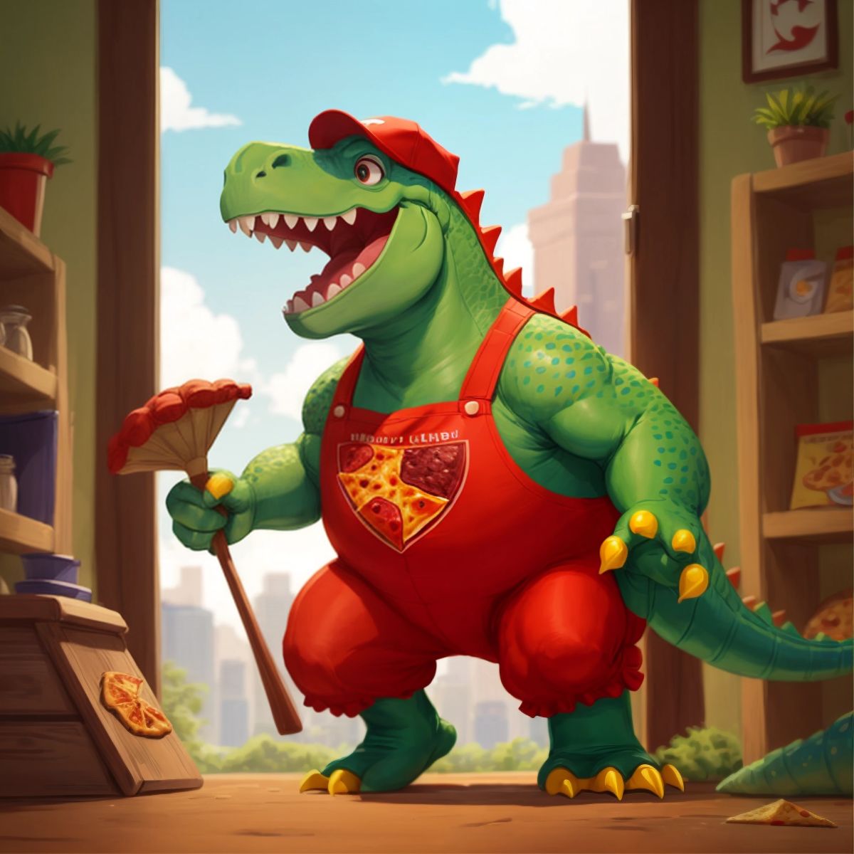 Childbook.ai - Chomper Rex, Pizza Eater.